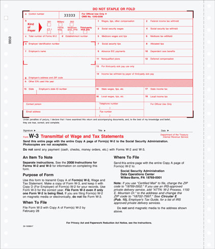 Tax Form Cont. W-3 1